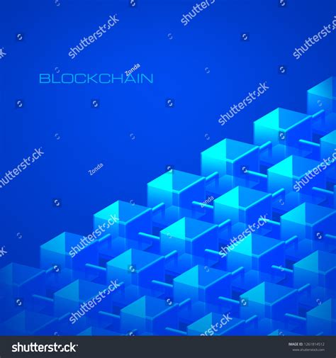Blockchain Technology Concept Block Chain Database Stock Vector