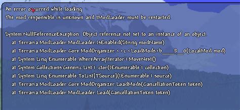 tmod loader error help terraria