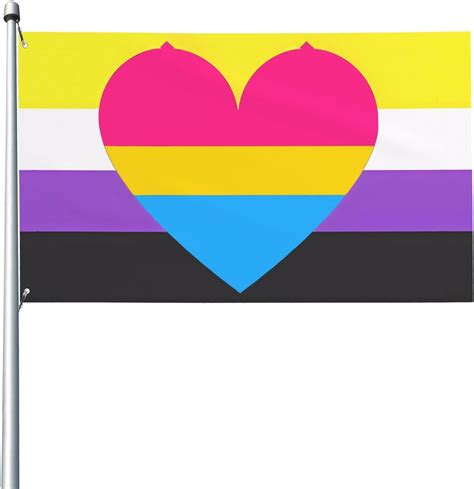 Panromantic Non Binary Sticker Flag Outdoor Garden Flag Breeze Flag Home House Flags Banner Sign