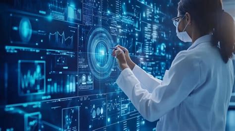 Scientist Analyzing Data On A Futuristic Digital Interface In A