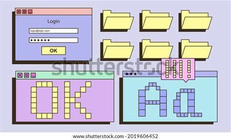 Retrowave Ui 및 Ux 요소암호 및 스톡 벡터로열티 프리 2019606452 Shutterstock