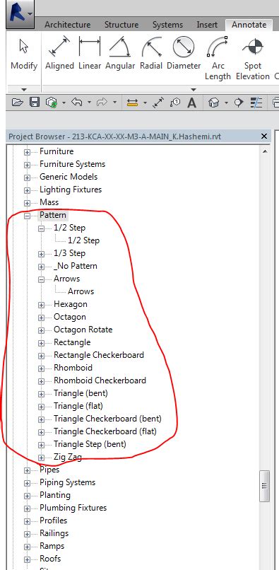 Solved Pattern Project Browser Autodesk Community