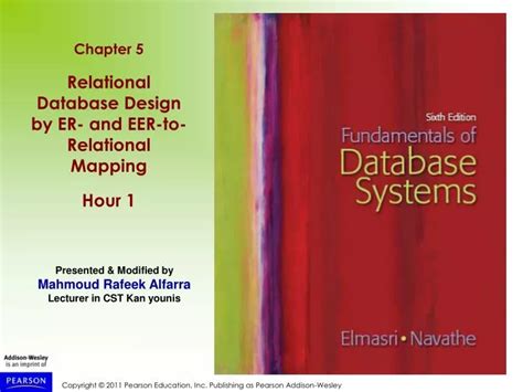 Ppt Chapter 5 Relational Database Design By Er And Eer To Relational Mapping Hour 1