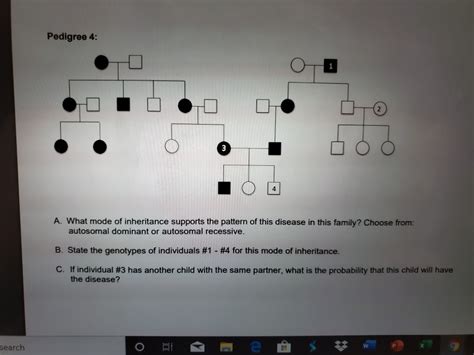 solved pedigree 4 o a what mode of inheritance supports