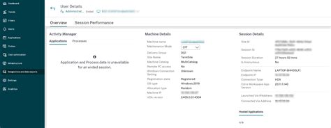 Diagnose Ended User Sessions Director