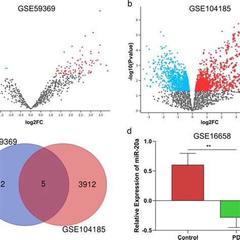 The Bioinformatics Analysis Of Geo Datasets A The Volcano Plot Of