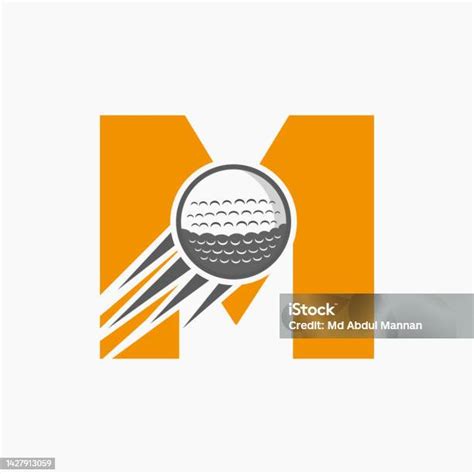 편지 M 골프 로고 개념 움직이는 골프 볼 아이콘 하키 스포츠 로고 타입 기호 벡터 템플릿 Championship에 대한 스톡 벡터 아트 및 기타 이미지 Istock