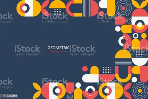 추상적 인 평면 기하학적 배경 원 선 및 점의 간단한 모양을 가진 모자이크 패턴의 템플릿 디자인 방문 페이지 디자인 0명에 대한