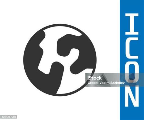 회색 지구 아이콘 흰색 배경에 격리 세계 또는 지구 기호 글로벌 인터넷 기호 기하학적 모양 벡터 0명에 대한 스톡 벡터 아트 및