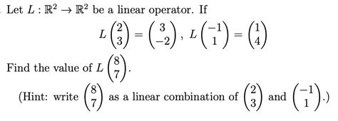 solved let l r2→r2 be a linear operator if