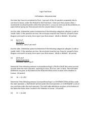 Logic 6 Final Docx Logic Final Exam 10 Problems 100 Points Total You Have Four Hours To