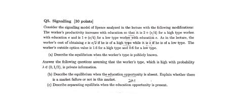 Q5 Signalling 30 Points Consider The Signalling