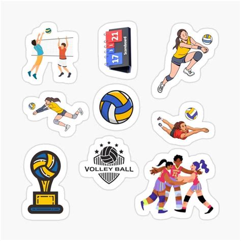 Volleyball Sticker Sheet Sticker For Sale By Blesstb Volleyball Pictures Sticker Collection