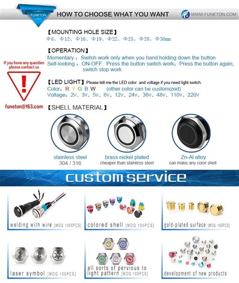 Mm Pin Dpdt V V V Push Button On Off Switch Buy Push On Off Switch Dpdt V Push