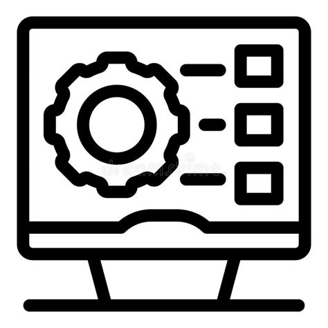 Computer Showing Software Development Process With Gear Icon Stock Computer Showing Software Development Process With Gear Icon Stock