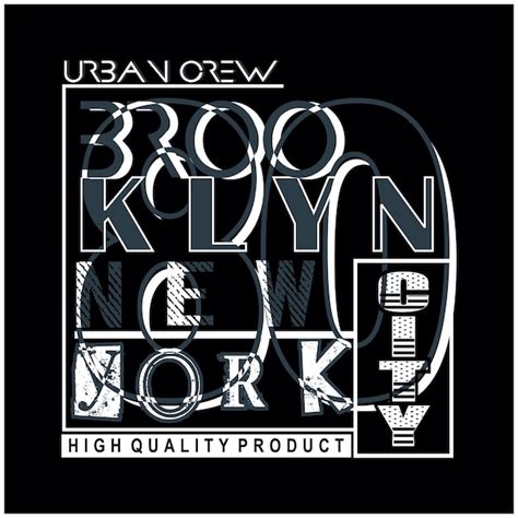 인쇄 그림 T 셔츠 벡터 아트 빈티지에 대한 뉴욕 브루클린 인쇄술 프리미엄 벡터