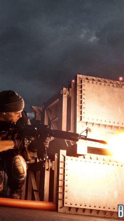 Download Soldier Shooting His Gun Battlefield 4 Phone Wallpaper