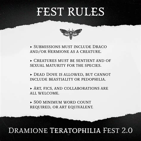The Dramione Teratophilia Fest 🖤 Claiming Opens August 14 2023 🖤