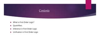Theory Of First Order Logic PPT