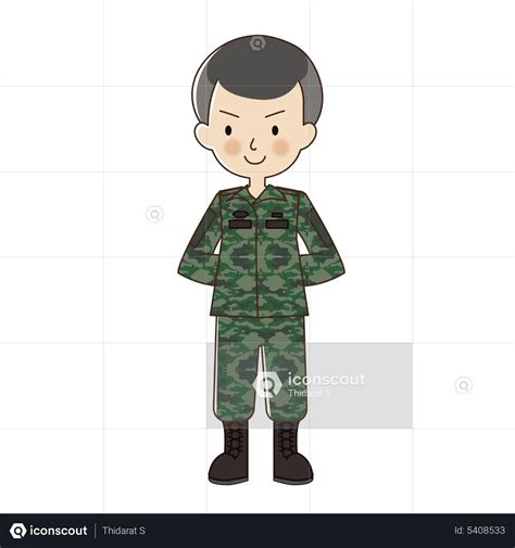 Man In Soldier Uniform Illustration Free Download People