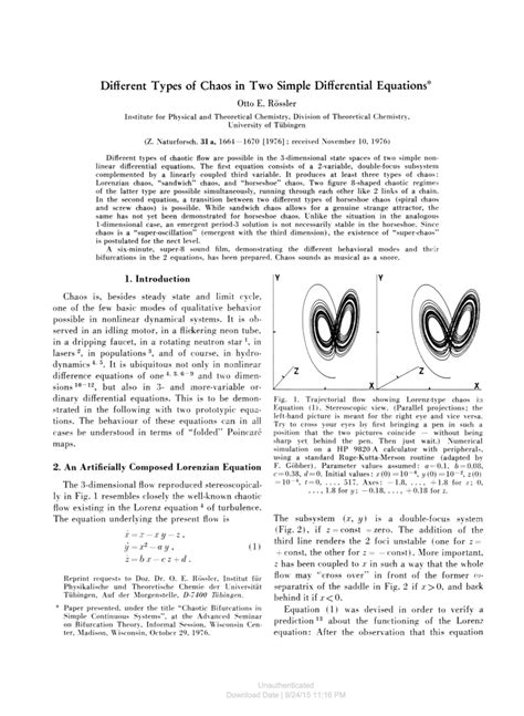 Pdf Different Types Of Chaos In Two Simple Differential Equations