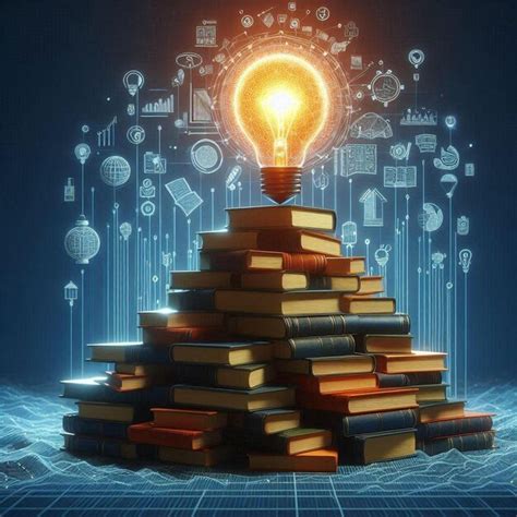 Pile Of Books With Single Light Source Premium AI Generated Image