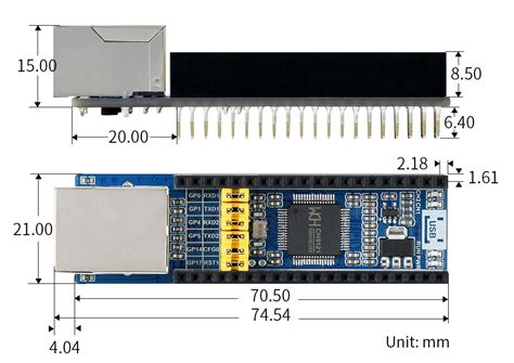 Ethernet To UART Converter For Raspberry Pi Pico 10 100M Ethernet