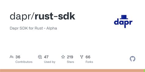 github dapr rust sdk dapr sdk for rust alpha