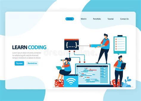 Vector Homepage For Learning Programming And Coding Application