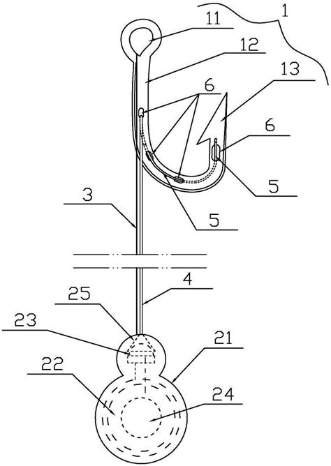 穿孔编织式光诱导鱼钩鱼坠组件及轻型光电诱导钓具的制作方法