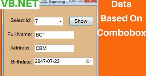 Vbnet Display Mysql Data Depending On Combobox Value Bahasa Pemrogaman