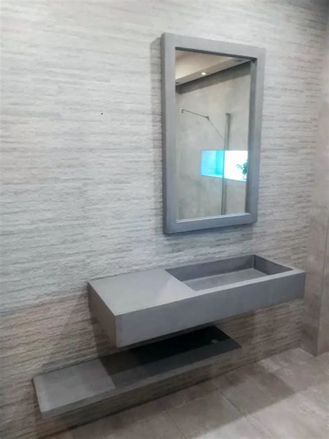 νιπτήρας σε νησιώτικο στυλ από πατητή τσιμεντοκονία και πλακάκι