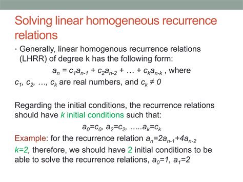 Solving Linear Homogeneous Recurrence Relations Pdf