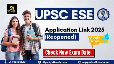 UPSC ESE 2025 Application Link Reopened Apply Now