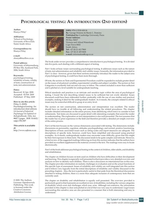 Pdf Psychological Testing An Introduction Second Edition