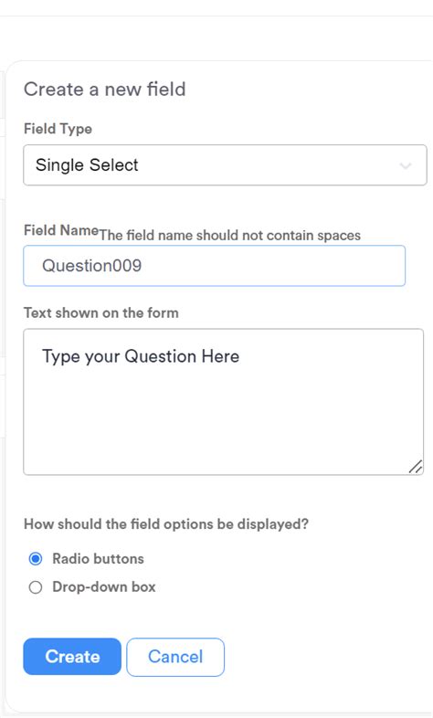 Creating A Single Select Survey Fireside