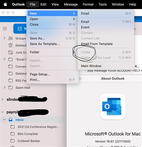 New Folder Greyed Out In Outlook For Mac 365 Microsoft Community