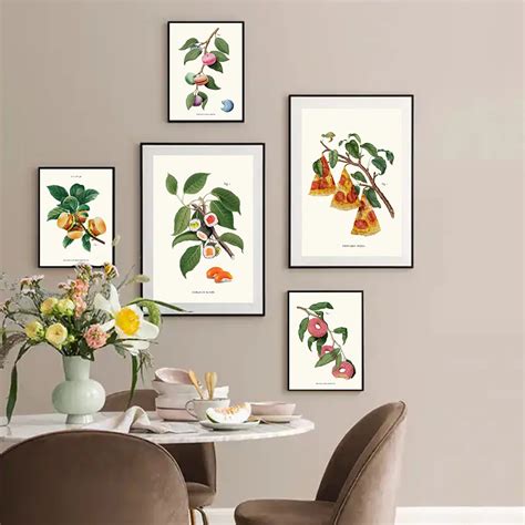 원주율표 주방 버거 식물 재미있는 포스터 및 인쇄 장식 벽 그림 도넛 마카롱 피자 스시 아트 페인팅 선물 홈 티몬