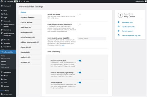 Jetformbuilder Settings Overview Crocoblock
