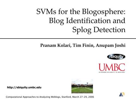 Ppt Svms For The Blogosphere Blog Identification And Splog Detection