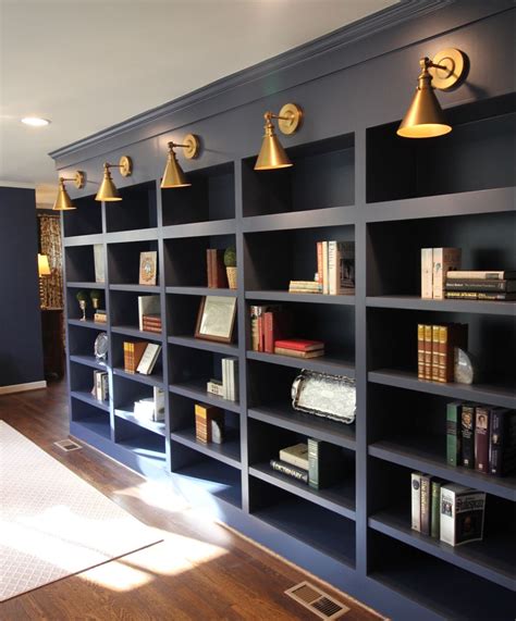 Blue Custom Bookshelves Painted Bookshelves Custom Bookshelves Bookshelves In Bedroom Billy