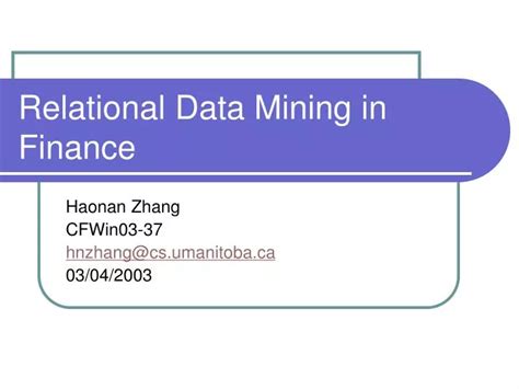 Ppt Relational Data Mining In Finance Powerpoint Presentation Free Download Id 4345608