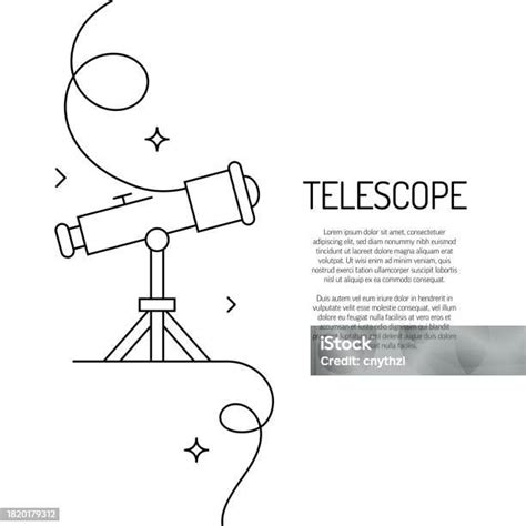 망원경 아이콘의 연속 선 그리기입니다 손으로 그린 상징 벡터 일러스트 레이 션 망원경에 대한 스톡 벡터 아트 및 기타 이미지