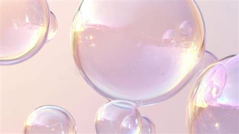 Soap Bubbles Floating On Soft Gradient Background Stock Footage Video