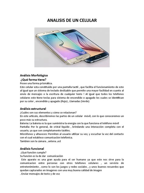 Analisis De Un Celular Pdf Teléfonos Móviles Telefonía Móvil