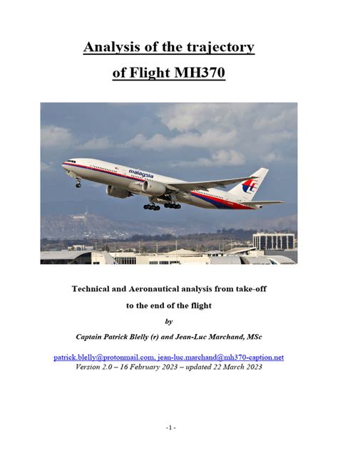 Mh370 Flight Path Analysis By Blelly Pdf Malaysia Airlines Flight