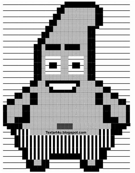 Patrick Star Ascii Text Art For Facebook Cool Ascii Text Art 4 U
