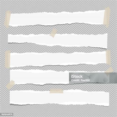 화이트 노트 또는 텍스트 회색 배경에 스티커 테이프와 붙어 종이 스트립을 찢 어 0명에 대한 스톡 벡터 아트 및 기타 이미지 0명 노트 라벨 Istock