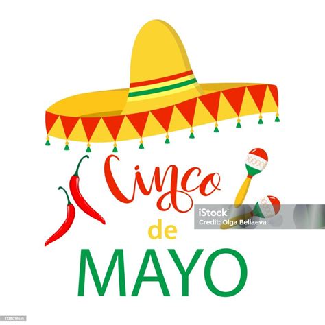 스페인어 번역 Cinco De 마요5 월 멕시코 연방 공휴일 손은 마라 카스 고추 고추 솜브레로와 글자를 그린 배너 파티 포스터 인쇄 초대장에 대 한 연말 연시 견적 멕시코