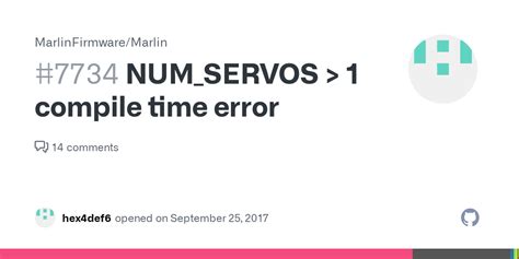Numservos 1 Compile Time Error · Issue 7734 · Marlinfirmwaremarlin